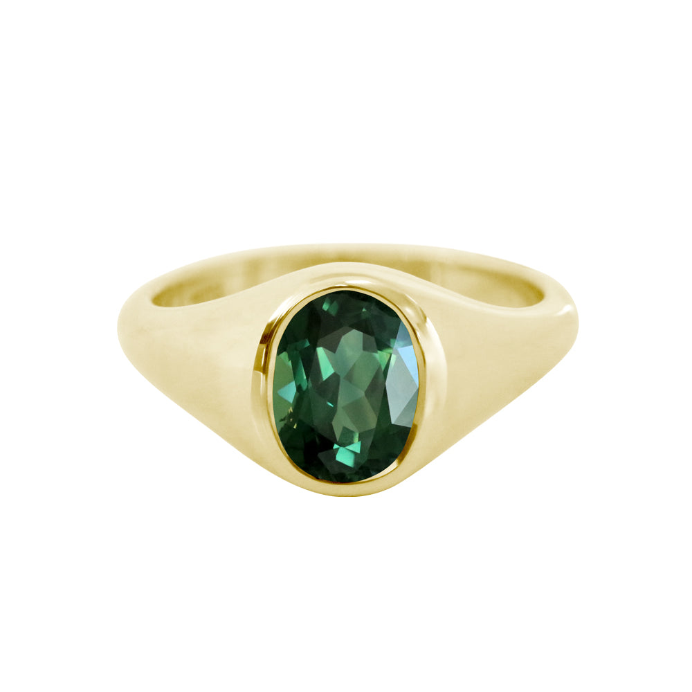Forest Green Oval Australian Sapphire Signet Ring– Scarlett Jewellery Label