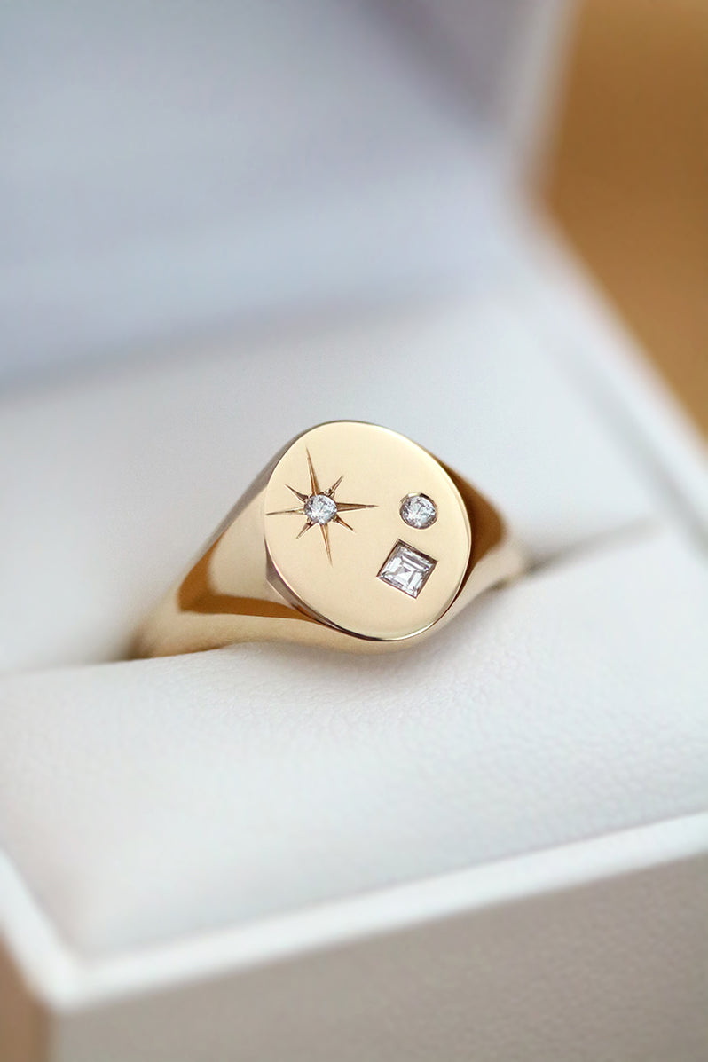 Yellow Gold Signet Rings | Buy Signet Rings Online Australia– Scarlett ...