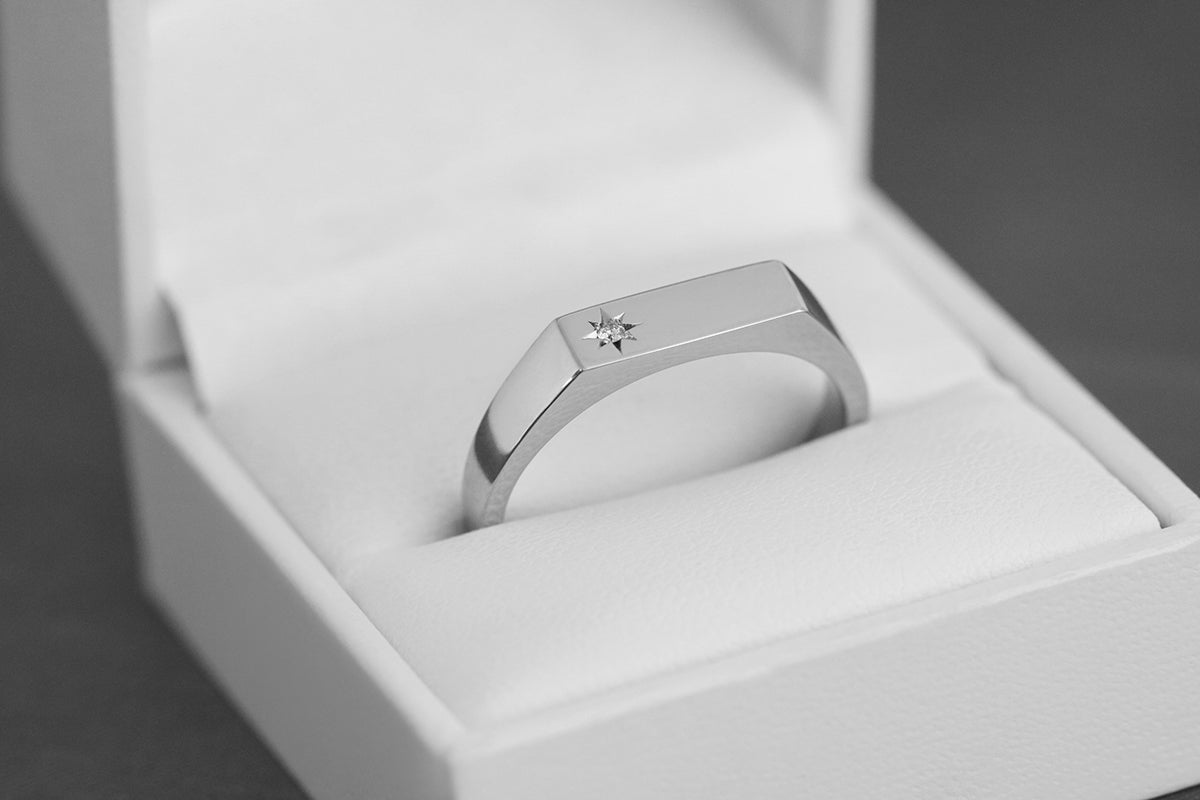 Men's White Gold Signet Rings– Scarlett Jewellery Label
