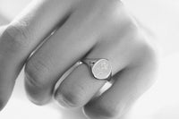 Engraved Rose Signet Ring Rose Gold | Scarlett Jewellery Label