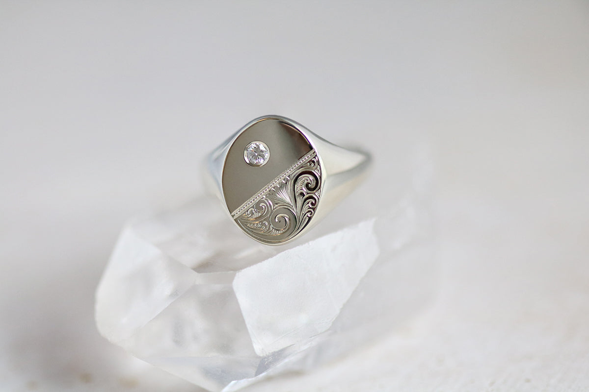 Men's White Gold Signet Rings– Scarlett Jewellery Label
