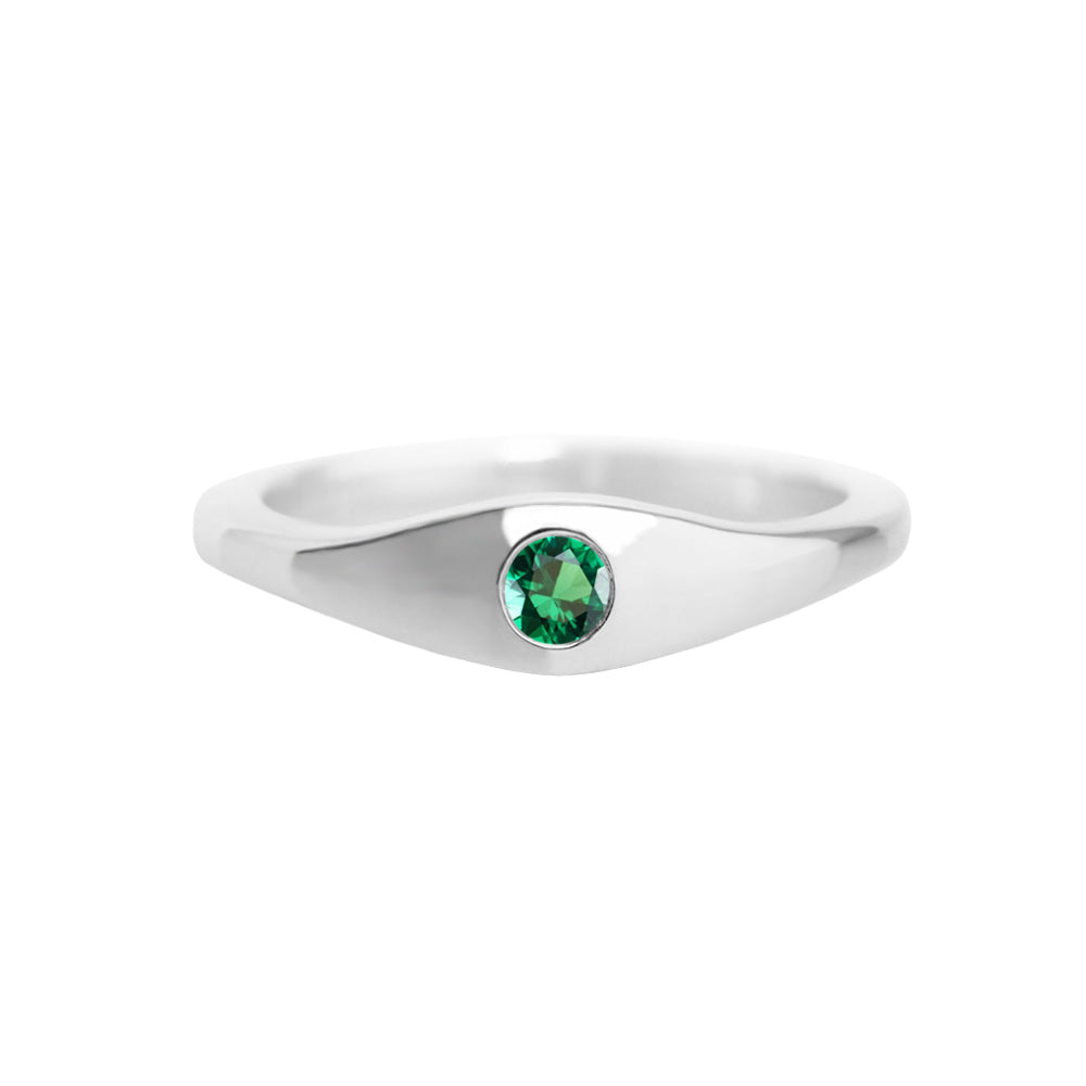 Small Emerald Ring White Gold | Scarlett Jewellery Label